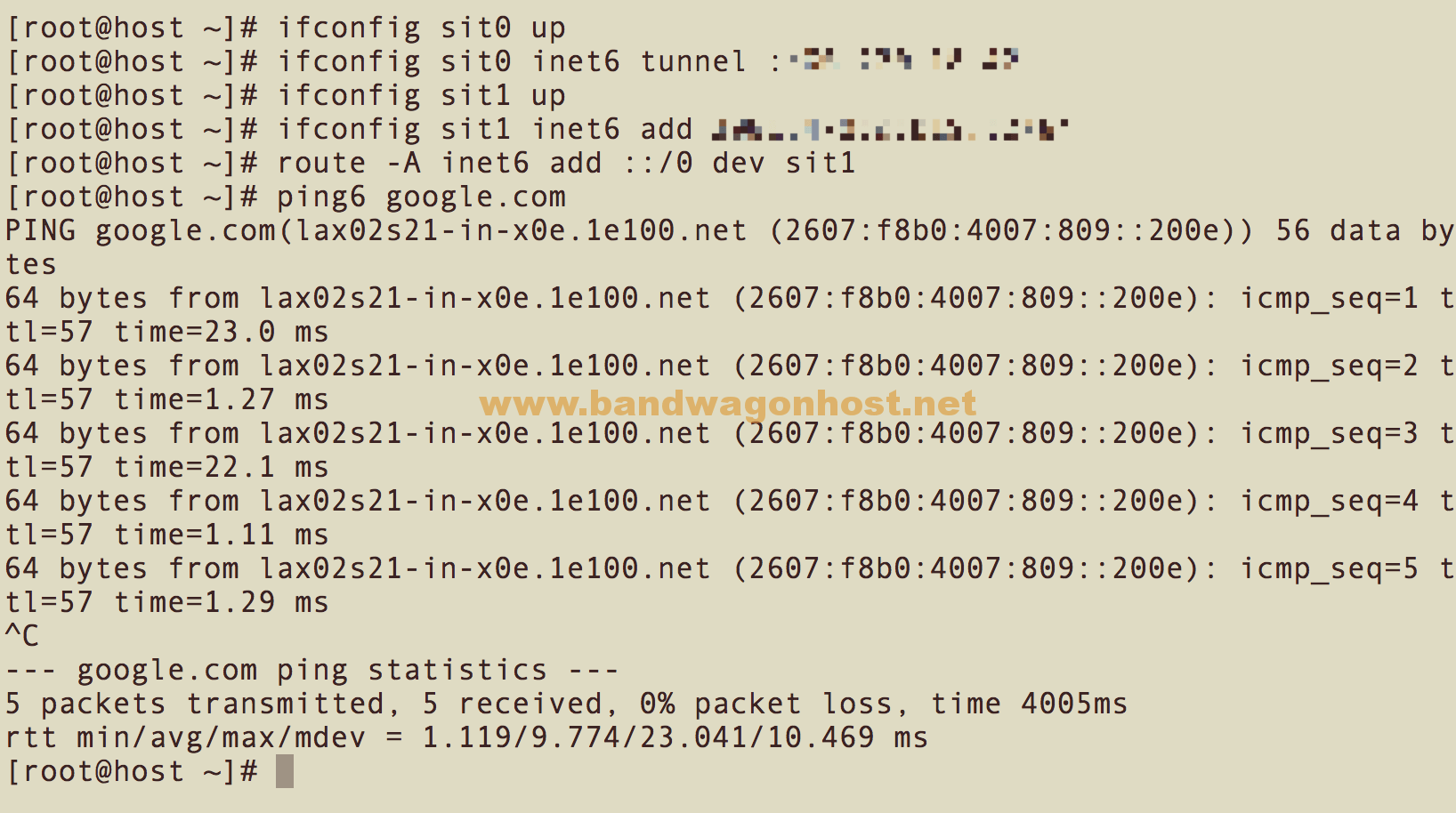 给搬瓦工 Kvm 版 Vps 配置 Ipv6 支持(基于 Linux Centos 7) Bandwagonhost中文网 Bandwagonhost中文网
