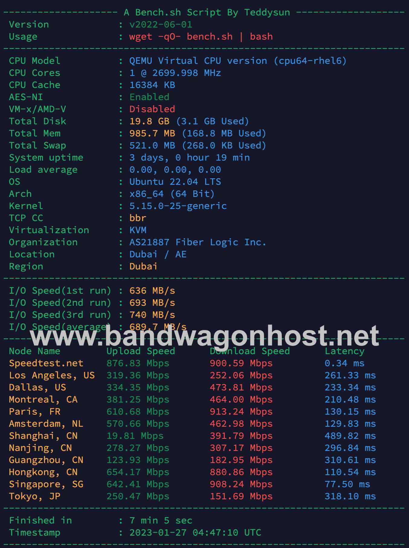 2023 搬瓦工迪拜限量版套餐阿联酋迪拜 AEDXB_1 机房测评：速度 延迟 丢包 线路 - Bandwagonhost中文网 ...